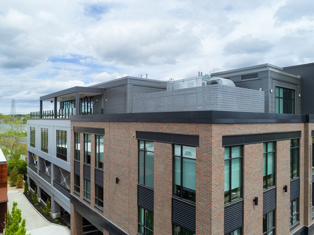 L20 Slatted Louvers Create Amenity Deck Vision Proofing Solution atop Marriott's AC Hotel ...